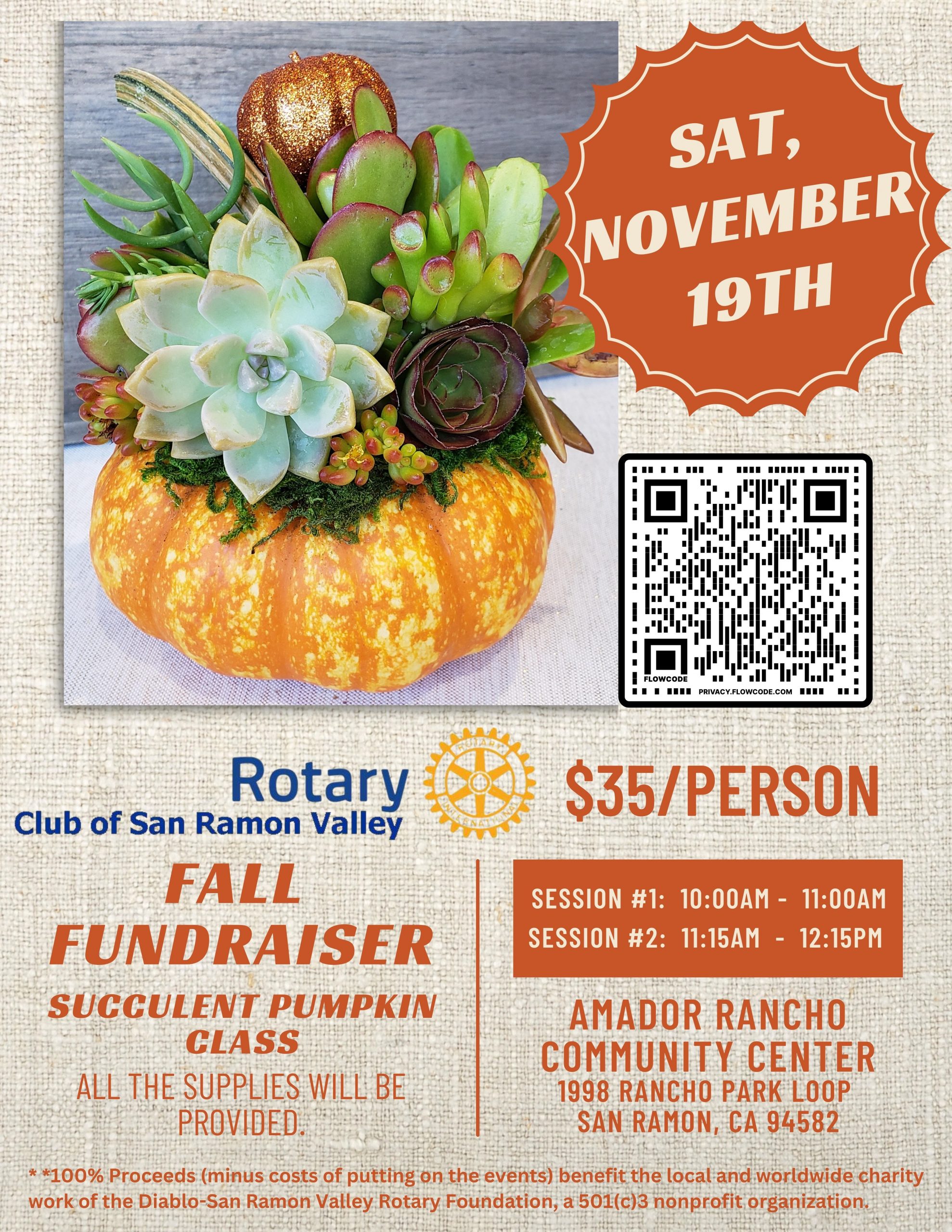 Fall Fundraiser | Rotary Club of San Ramon Valley California