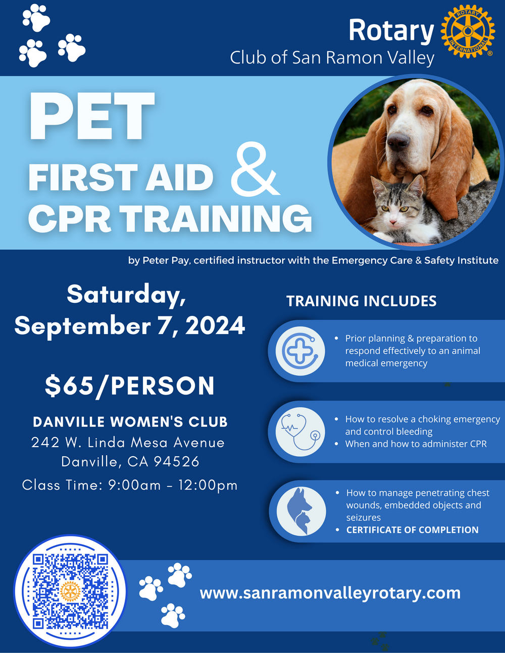 Pet First Aid & CPR Training | Rotary Club of San Ramon Valley California
